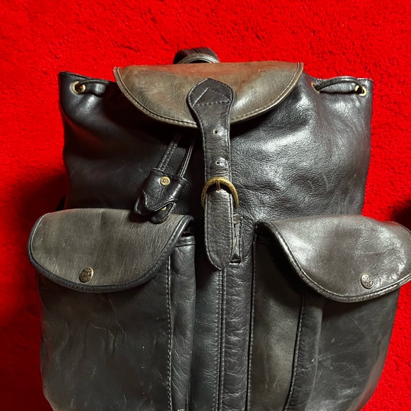 Wilsons Leather | Bags | Vintage Rugged Black Leather Backpack With ...